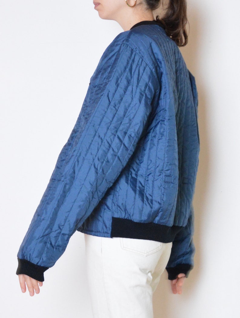 90's Petrol Blue Thermal Jacket Quilted Scandinavian - Etsy