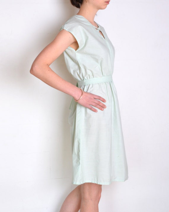 80's mint green tea dress, pistachio pastel light gre… - Gem