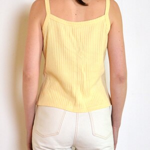 90's Pastel Yellow Top, Ribbed Knit Buttoned up Blouse, Summer Grunge ...