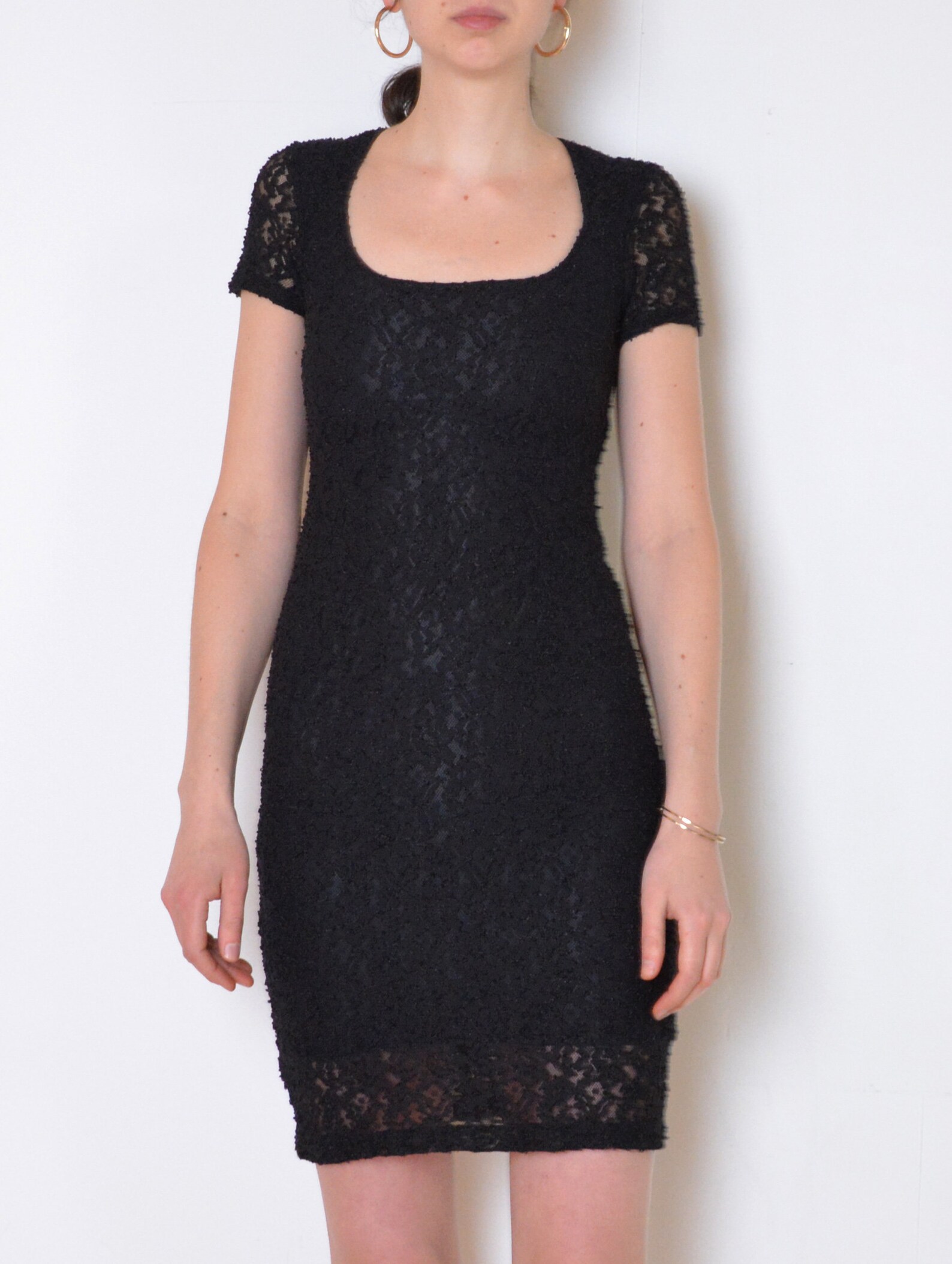 90's Lace Bodycon Dress Layered Dress Openwork Retro - Etsy