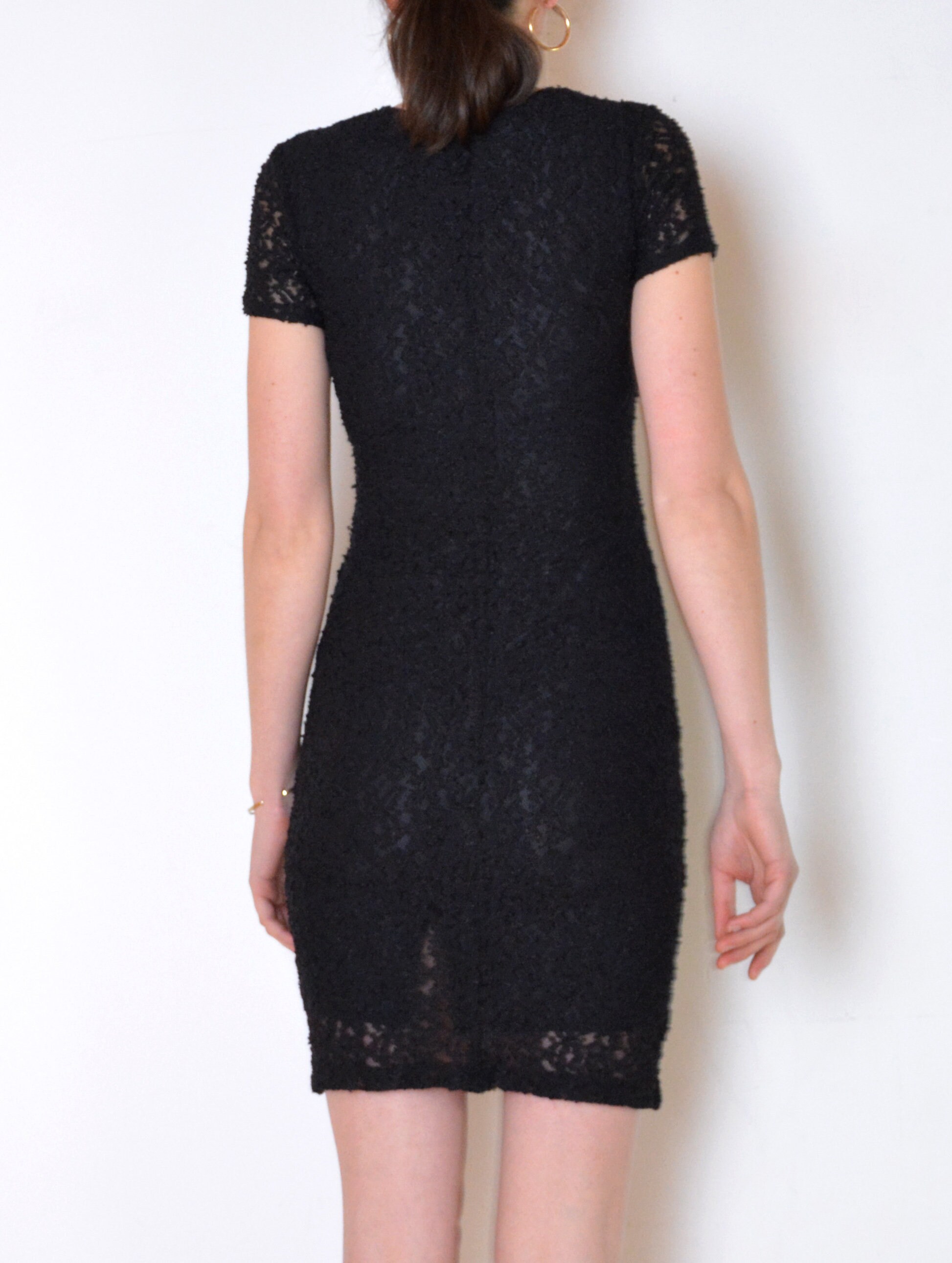 90's Lace Bodycon Dress Layered Dress Openwork Retro - Etsy