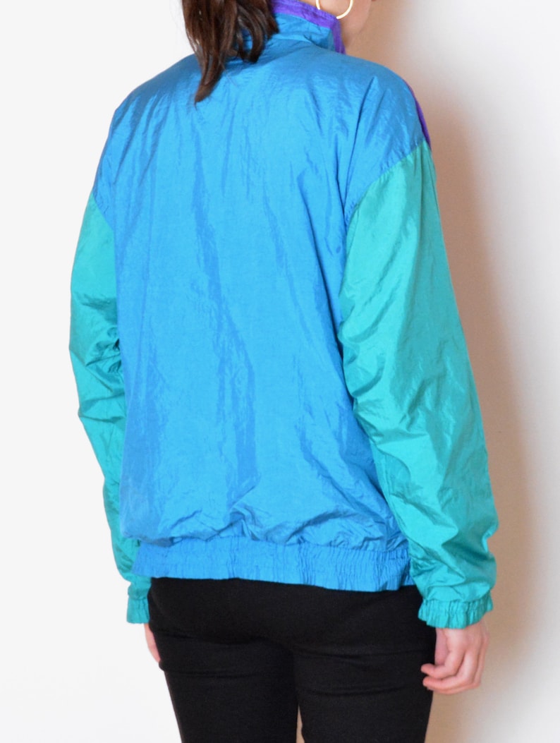 90's Nylon Jacket Colorblock Vintage Sports Jacket Retro - Etsy