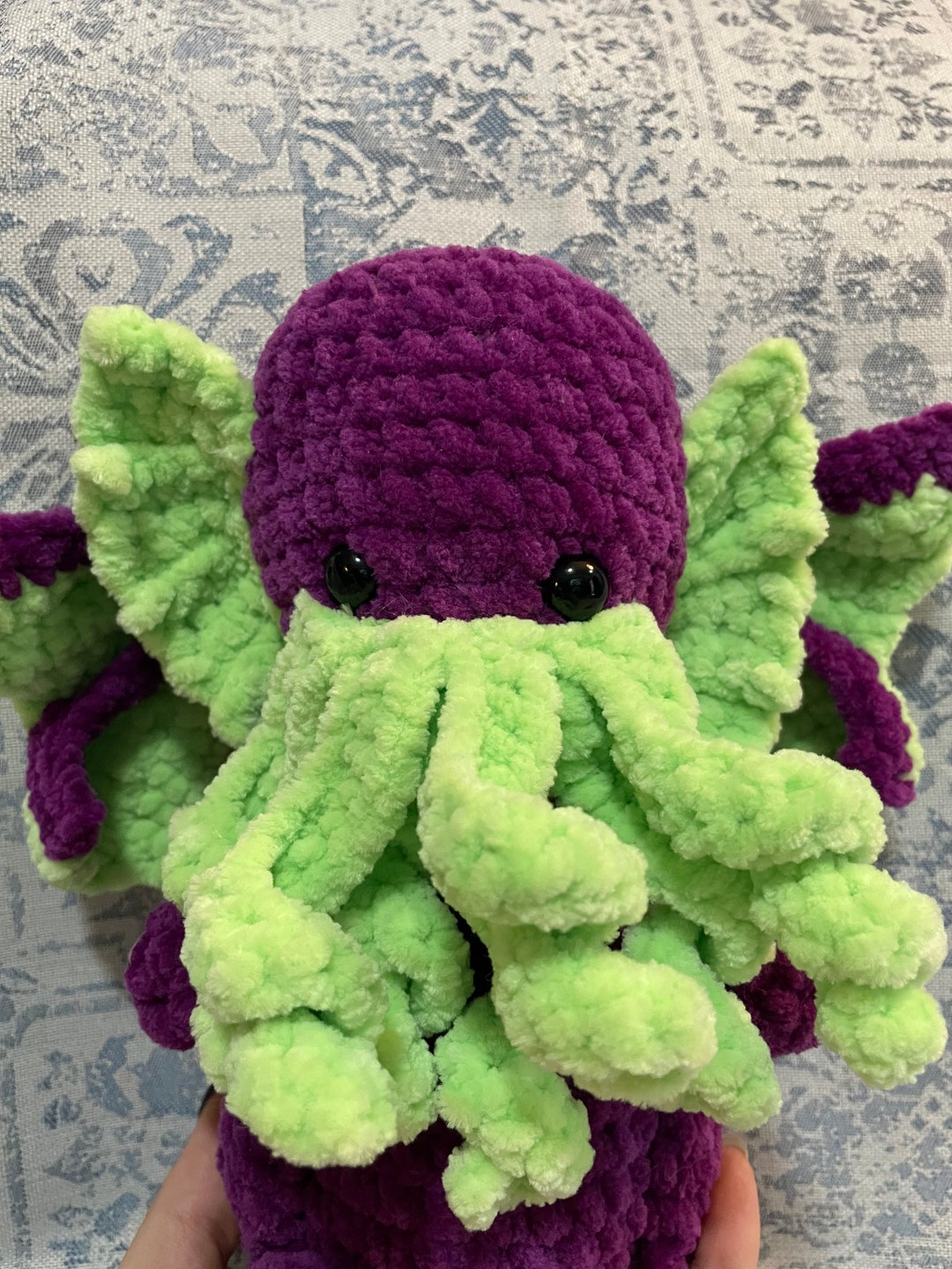 Crocheted Purple and Green Cthulhu Amigurumi Stuffed Animal Plushies - Etsy