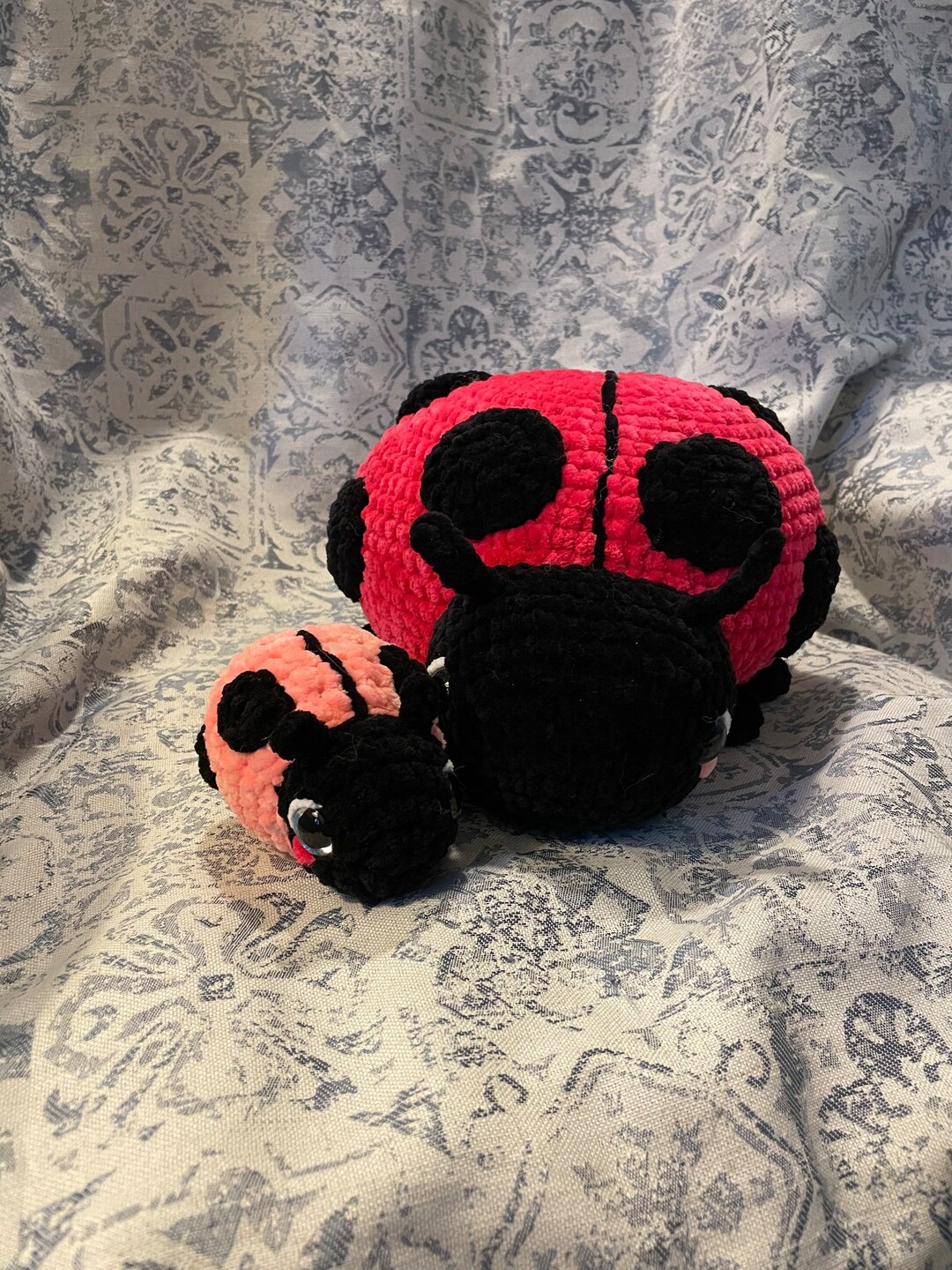 Large Pink Ladybug Mama and Baby Ladybug Crocheted Amigurumi Doll ...