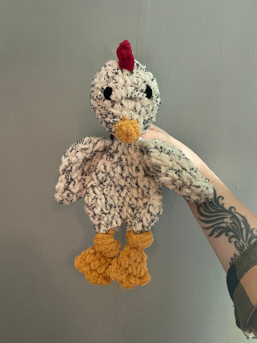 Crocheted Chicken Hen Lovey Meme Doll Blanket Stuffed Animal Amigurumi ...