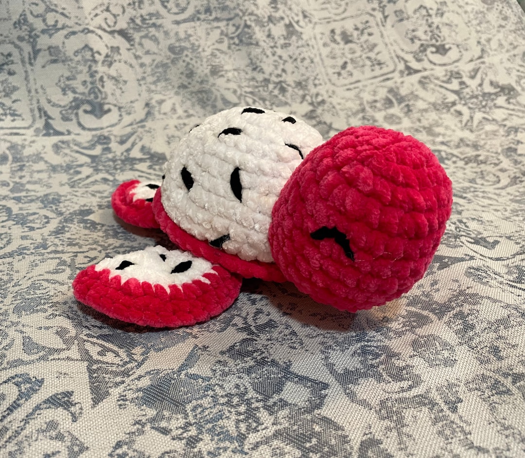 Crocheted Dragonfruit Turtle Amigurumi Stuffed Animal - Etsy
