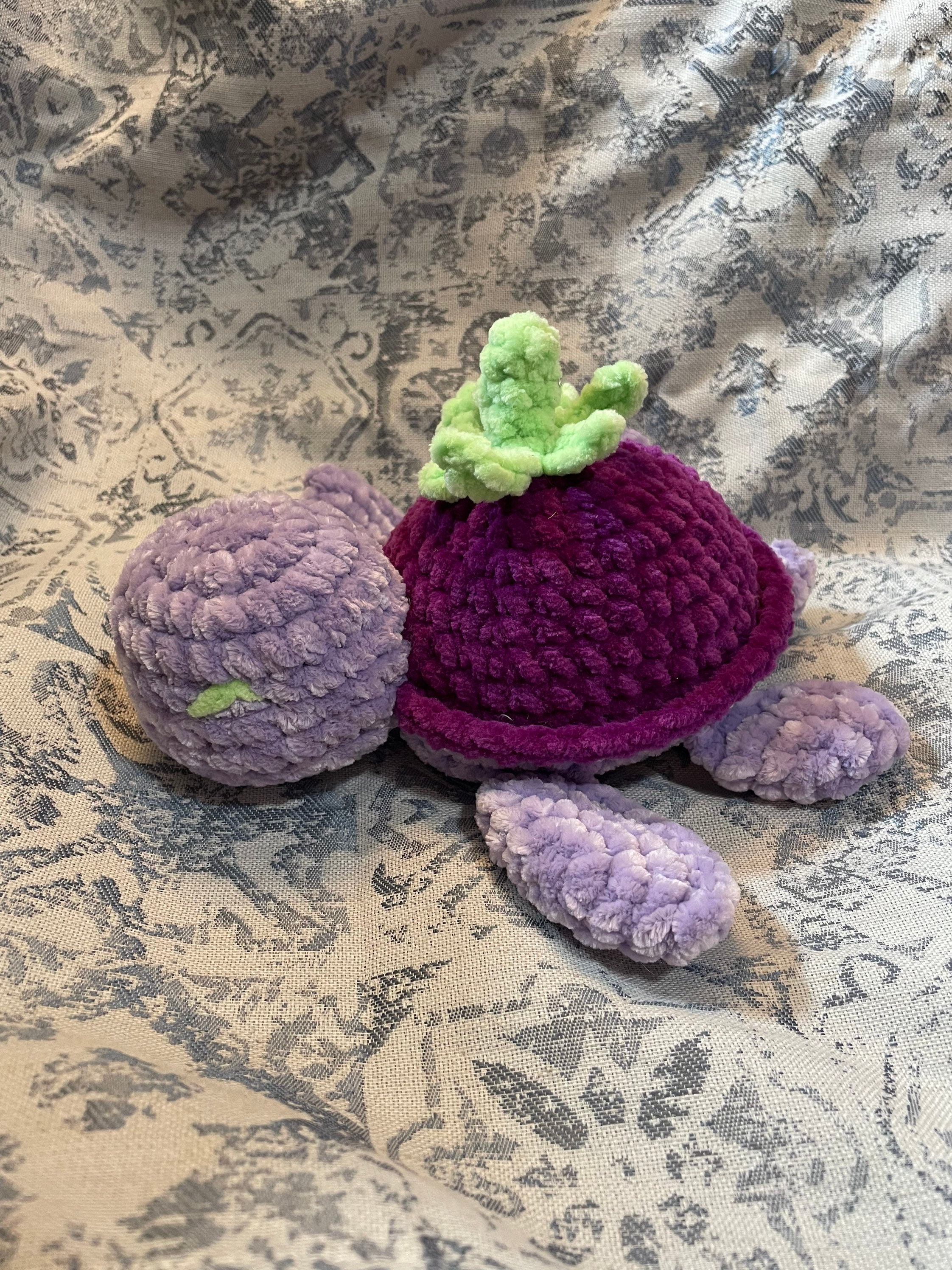 Crocheted Grape Turtle Fruit Amigurumi Stuffed Animal Plushies - Etsy UK