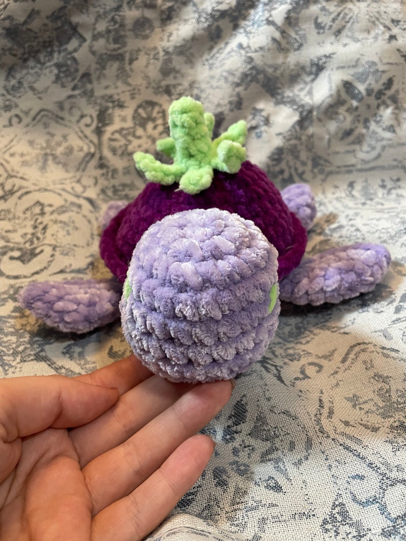 Crocheted Grape Turtle Fruit Amigurumi Stuffed Animal Plushies - Etsy