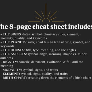 Astrology Cheat Sheet, Astrology Reference Guide for Beginners, Basics ...