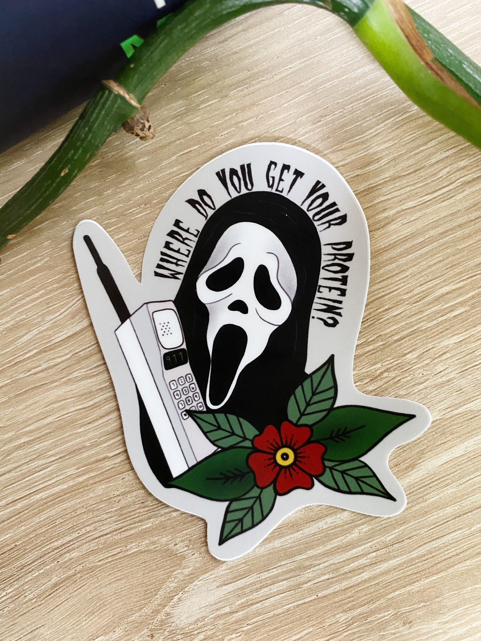 STICKER PACK: 4 Vegan Plant Based Stickers, Spooky Vegetarian Sticker ...
