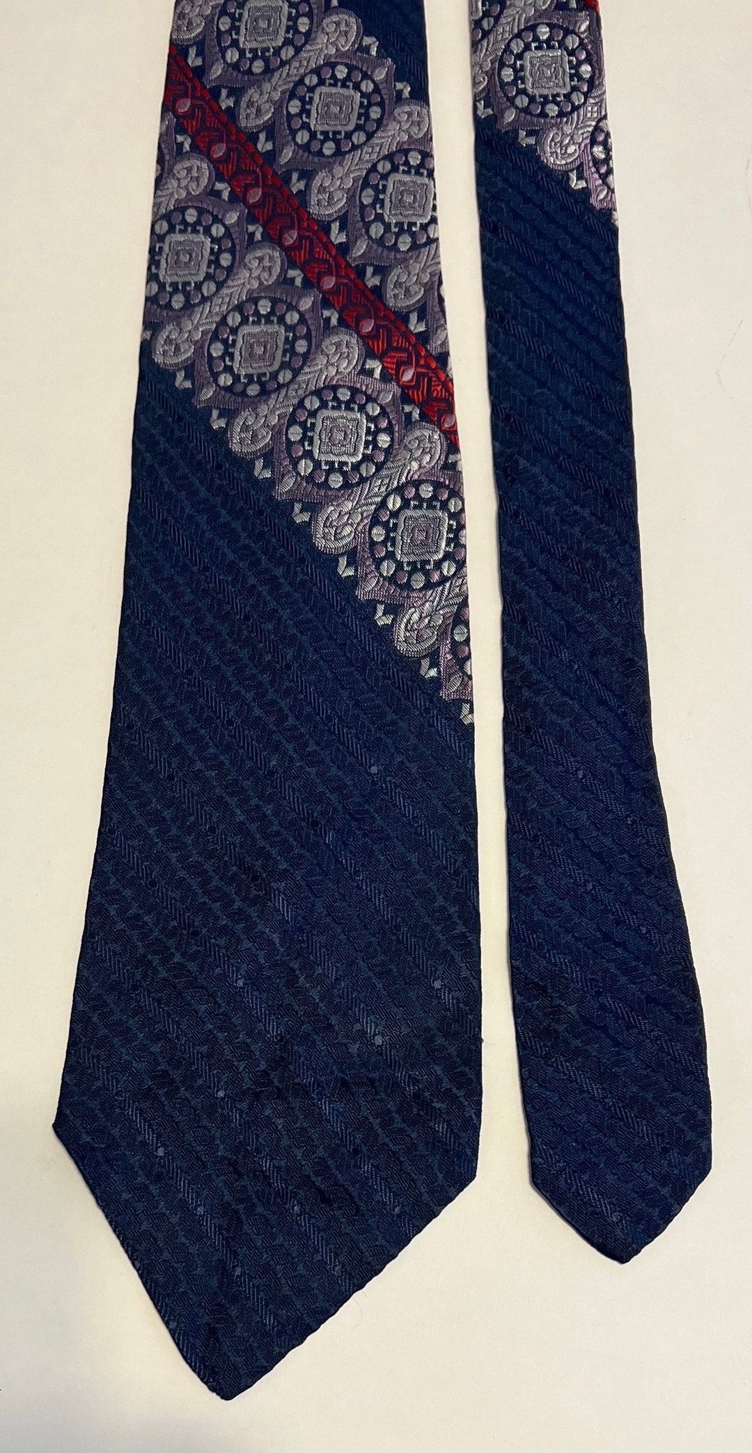 Vintage 1970s Hippy Hippie Psychedelic Fat Tie Necktie Blue Purple Red ...