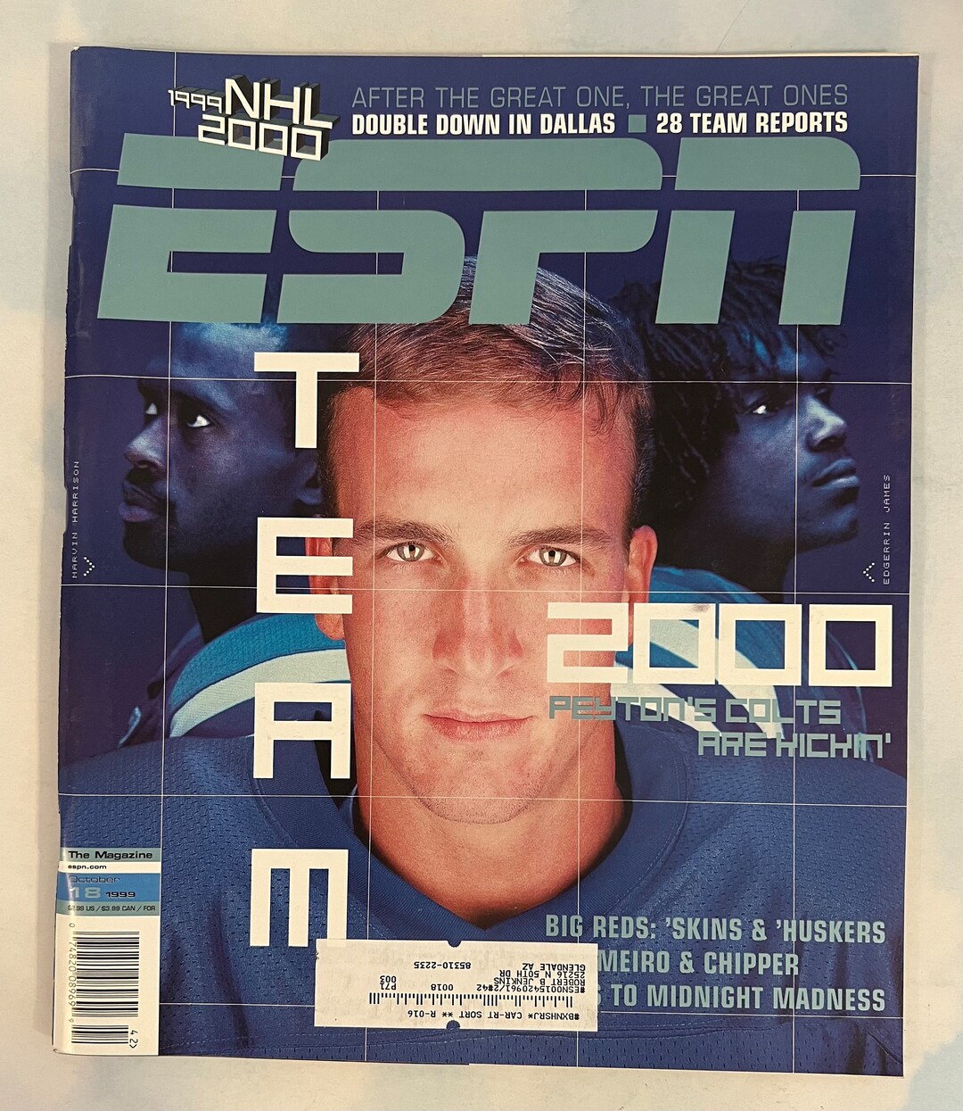ESPN the Magazine October 1999 Peyton Manning Cover - Etsy