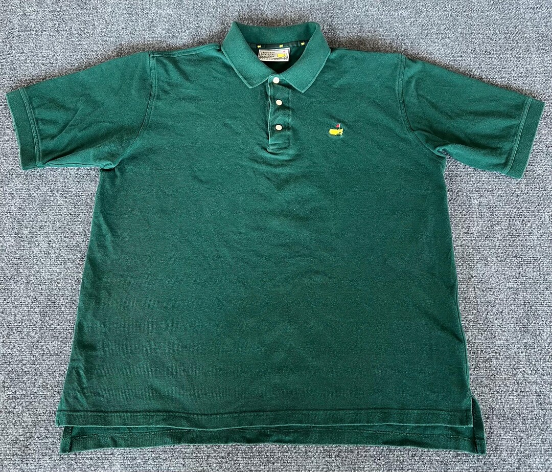 Augusta National Masters Golf Polo Shirt Green Yellow Logo Mens XL ...