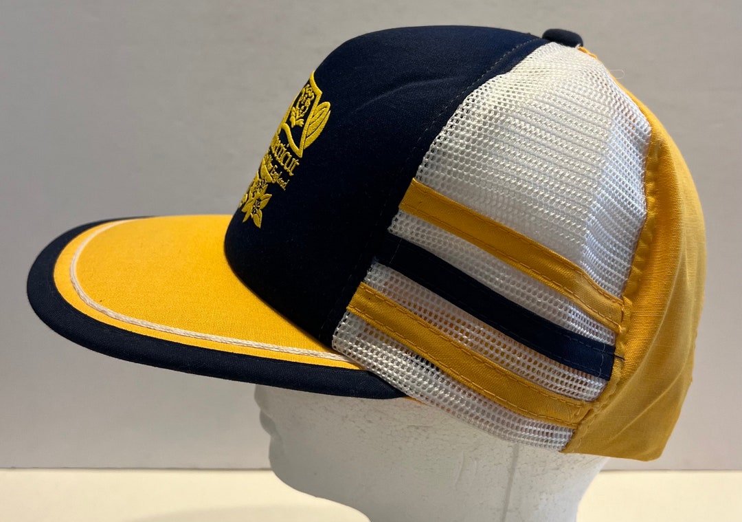 Vintage 3 Stripe Snapback Hat “classic Connecticut” Blue Yellow White ...