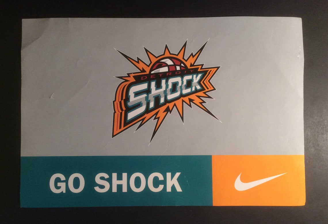 Detroit Shock Vintage 90s Logo Poster Wall Hanging Nike WNBA | Etsy