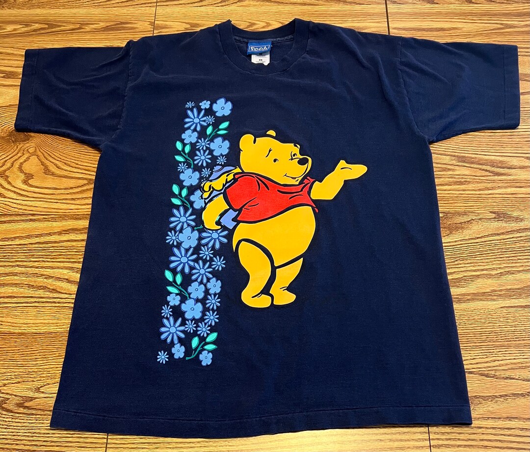 Disney Pooh Jerry Leigh T Shirt Blue Winnie the Pooh Oversize Y2K Mens ...