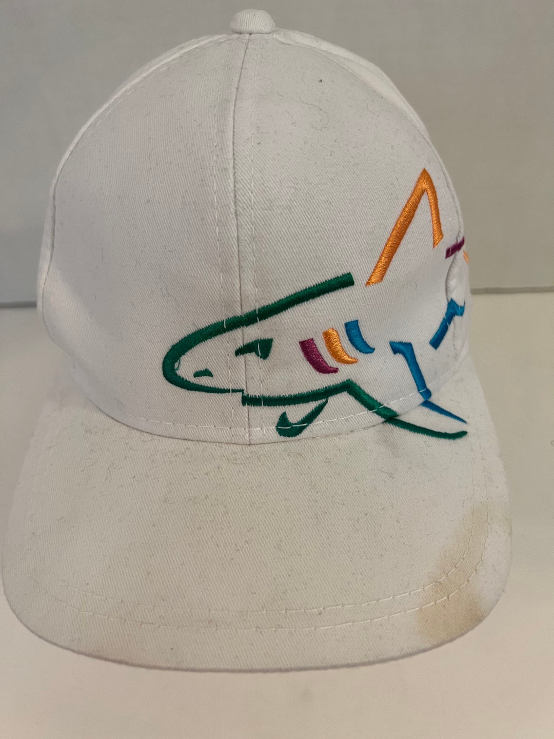 Greg Norman Golf Hat White Offset Shark Logo Strap Back - Etsy
