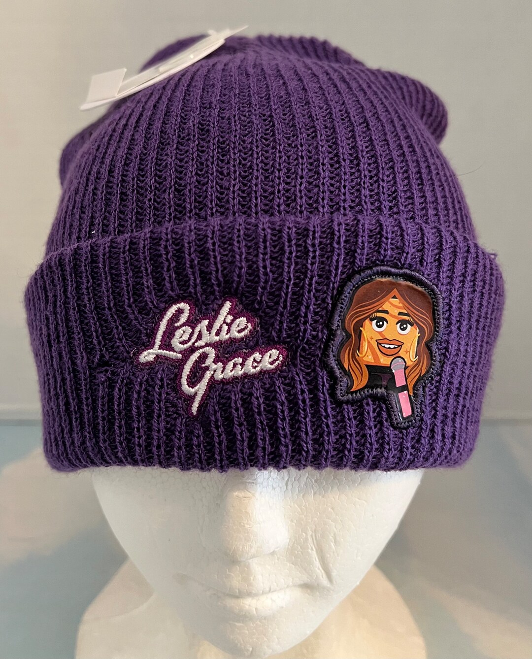Leslie Grace Cinnamon Toast Crunch Neff Fold Beanie Purple NWOT Winter ...