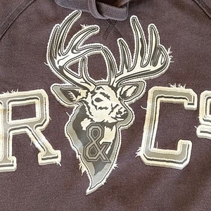 Roebuck & Co Hoodie Mens Black Deer Logo Pullover Hunting Sweatshirt - Etsy
