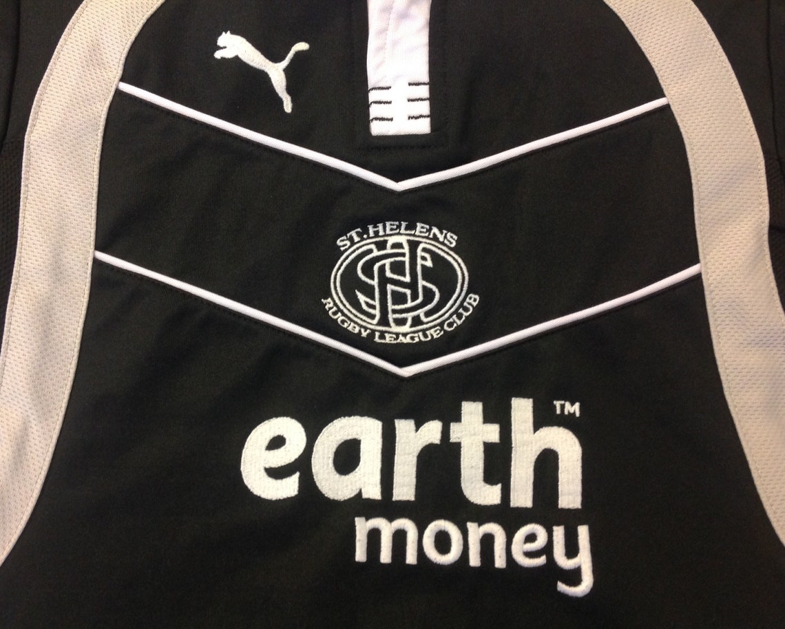 St. Helens Rugby League Jersey Black Embroidered Puma Youth - Etsy