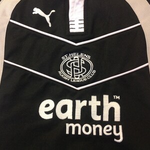 St. Helens Rugby League Jersey Black Embroidered Puma Youth Size Medium ...