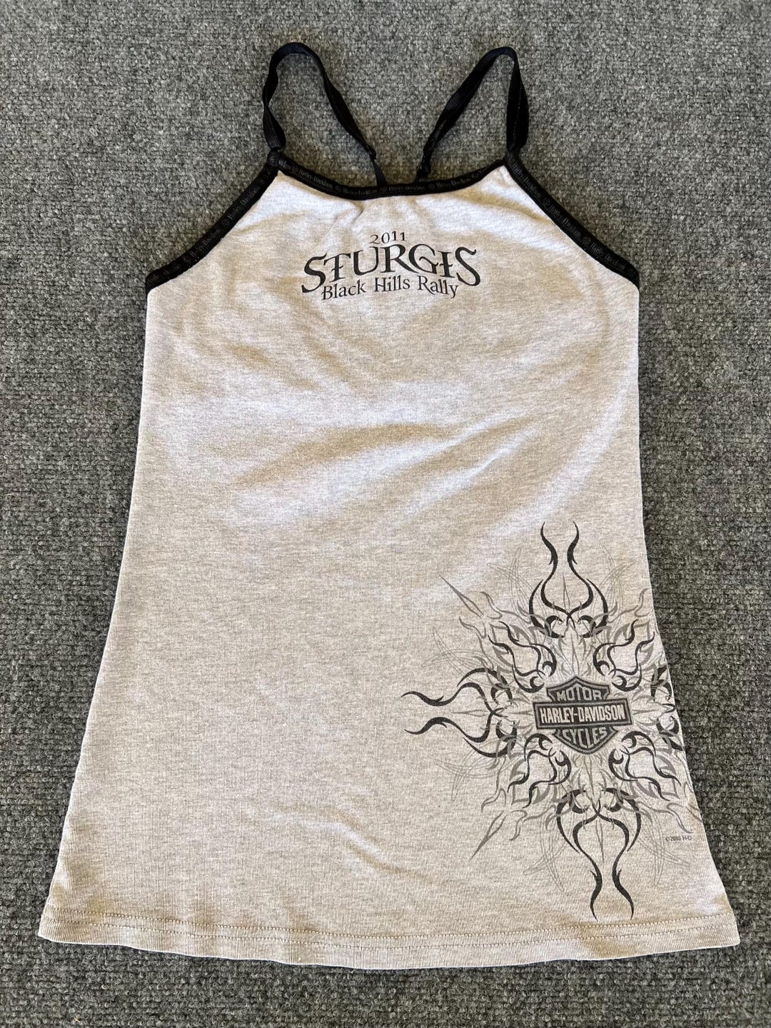 Harley Davidson Baby Doll Strap Tank 2011 Sturgis Rally Gray Keystone ...