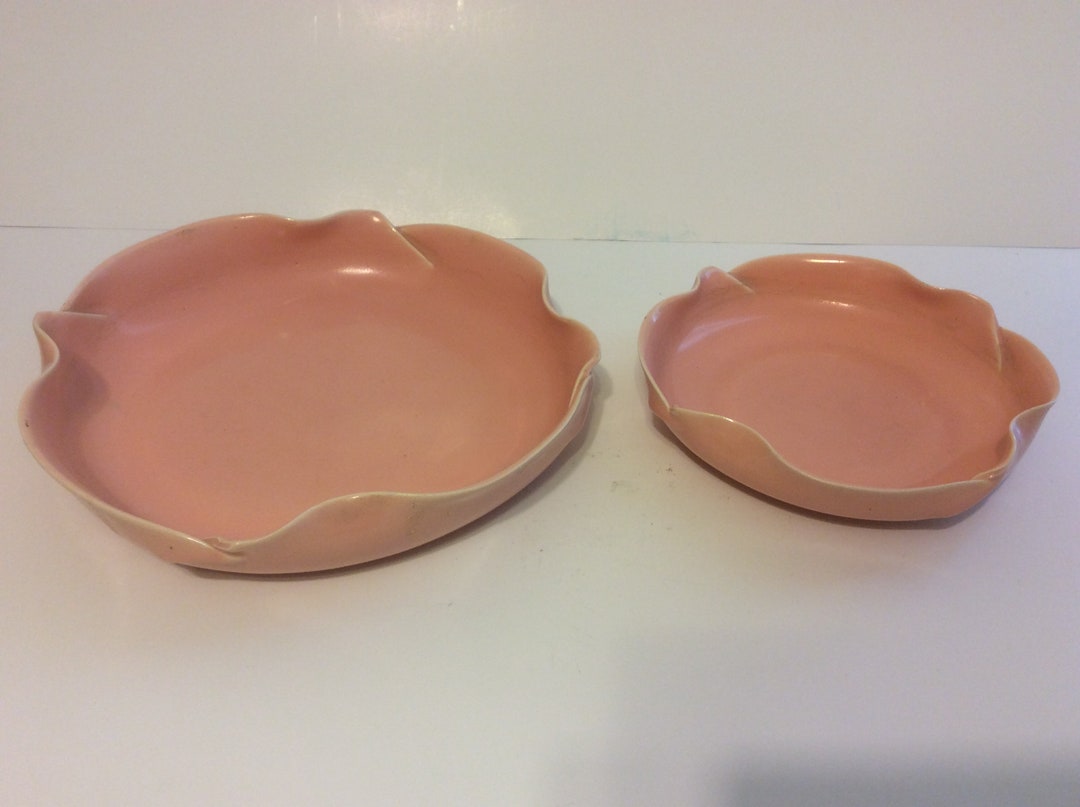 Mid Century California Pottery Handmade Pink Salmon Vintage Candy Dish ...