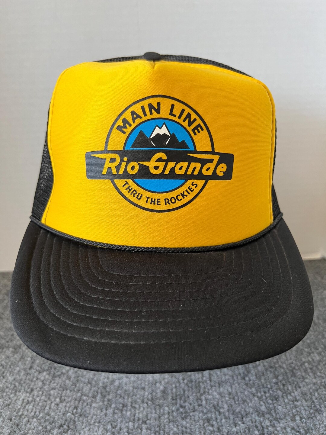 Rio Grande Railway VTG Snapback Hat Black Yellow Foam Mesh U.S. Crown Company - Etsy