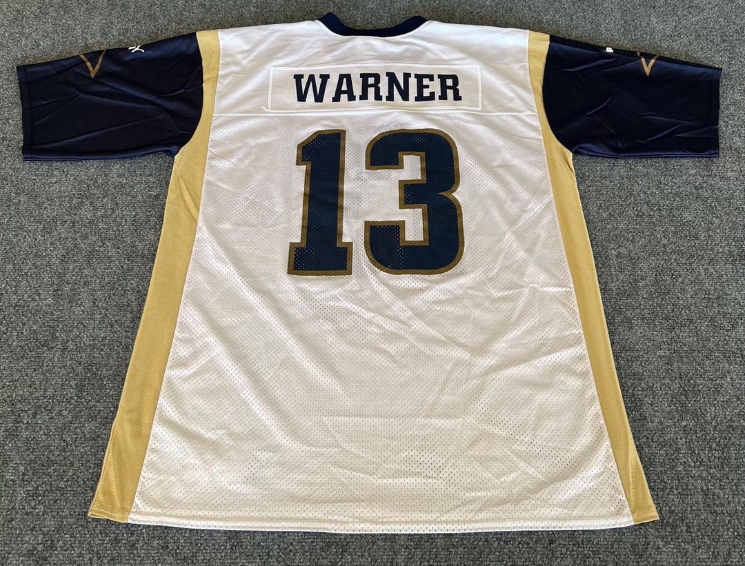 St. Louis Rams Kurt Warner Puma Football Jersey White Screen Print Mens ...