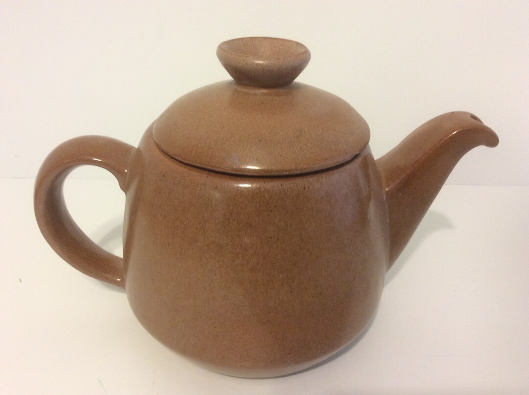 Vintage Frankoma Pottery Dinnerware Teapot Lazy Bones Brown Satin 6T W ...