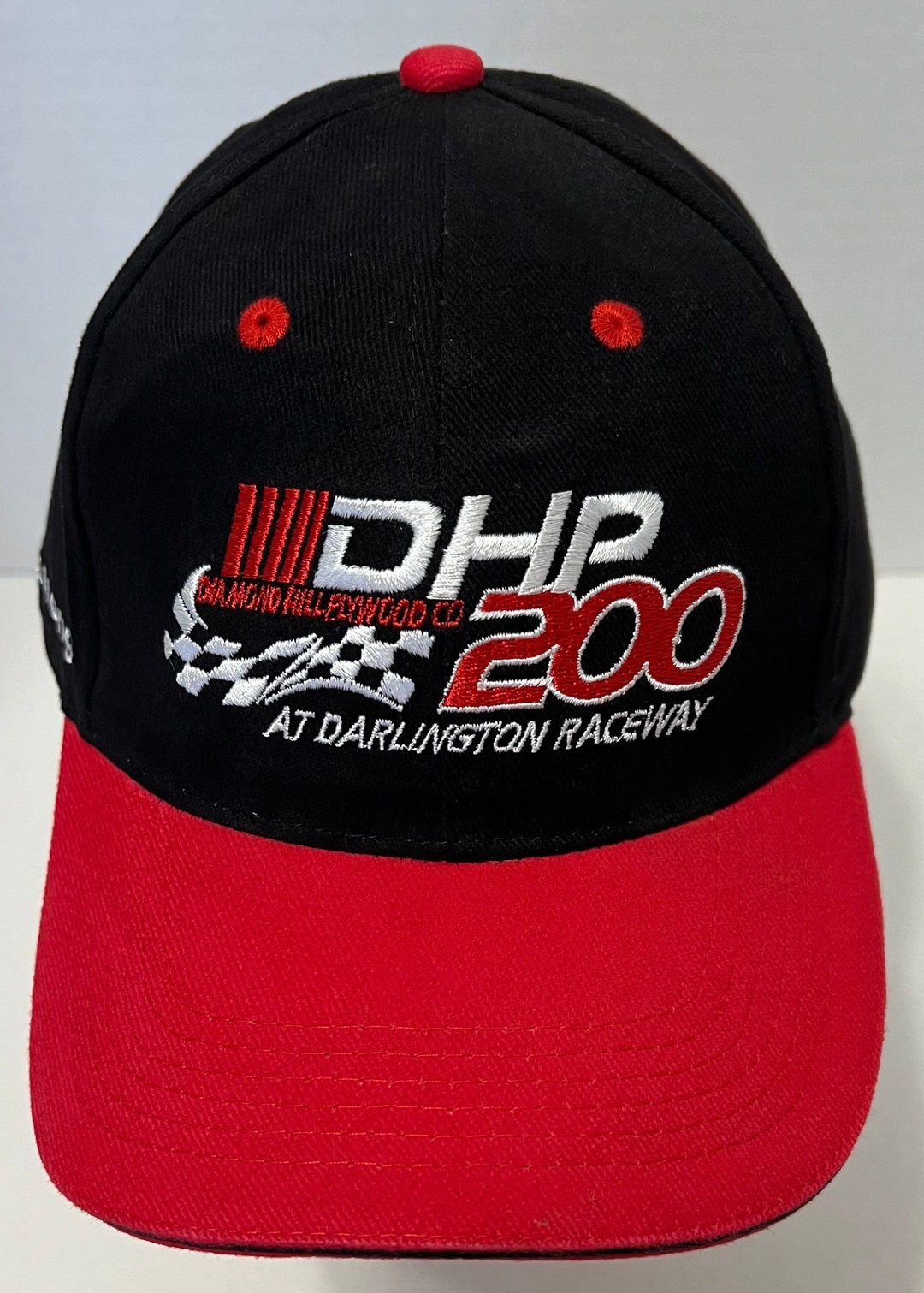Darlington Raceway Hat OSFA Black Red DHP 200 Checker Flag Auto Racing ...