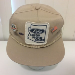 Vintage Ford Arizona Proving Ground Strapback Hat Sewn Patch & Pins K ...