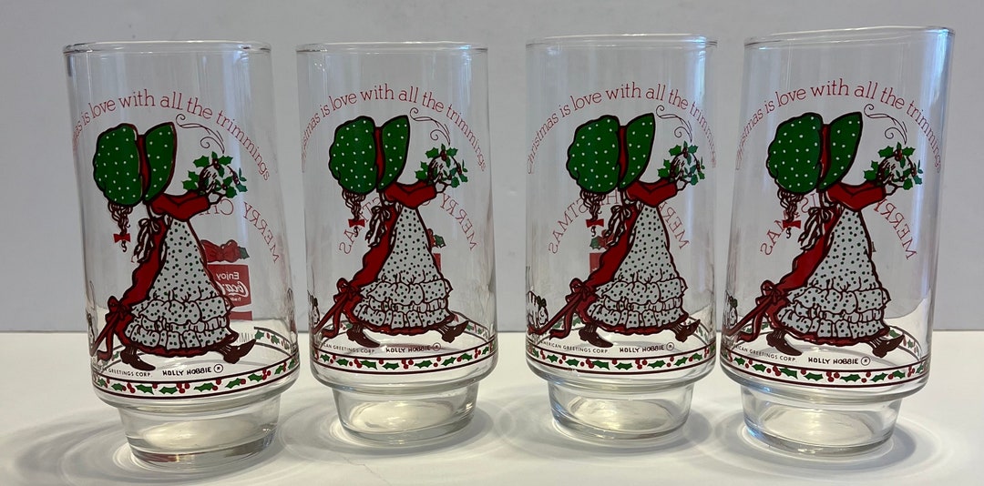 Vintage Coca Cola Holly Hobbie Limited Edition Christmas Glasses 4