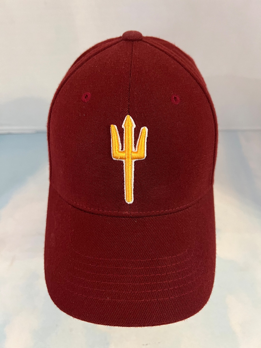 ASU Sun Devils Hat One Fit Maroon Pitch Fork Logo Top of the World S/M ...