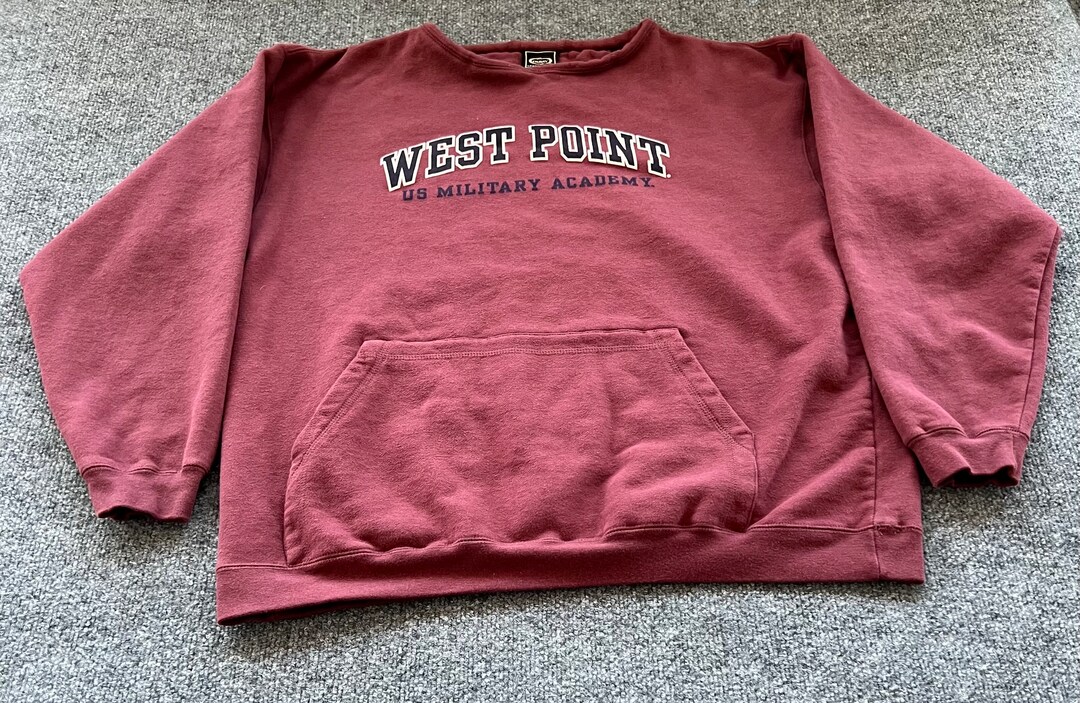 West Point Sweatshirt Red Blue Roll Neck Kangaroo Pouch U.S. Army ...