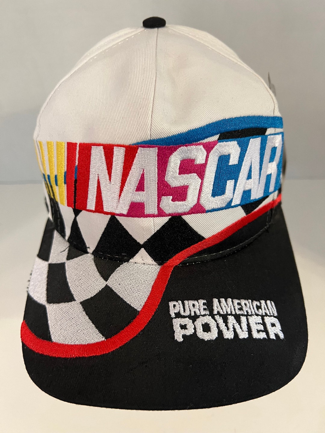 NASCAR Hat NWT White Black Checker Flag pure American Power Kudzu - Etsy