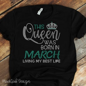 Queen Born in March Rhinestone SVG Rhinestone Template - Etsy