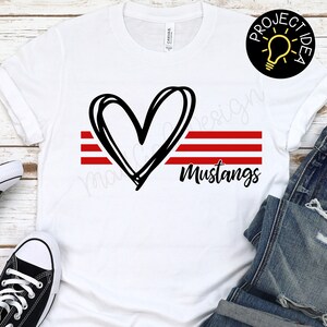 Mustangs SVG | Vinyl Cut File Mascot and Heart | Digital Download ...