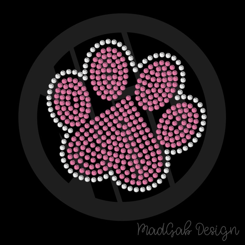 Rhinestone SVG Dog Paw Heart Rhinestone Template Cut - Etsy