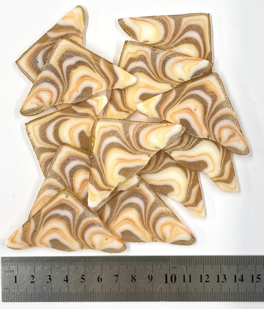 150g Pattern Bar Triangles, 12 Pieces Fused Glass Bullseye Glass 90coe ...