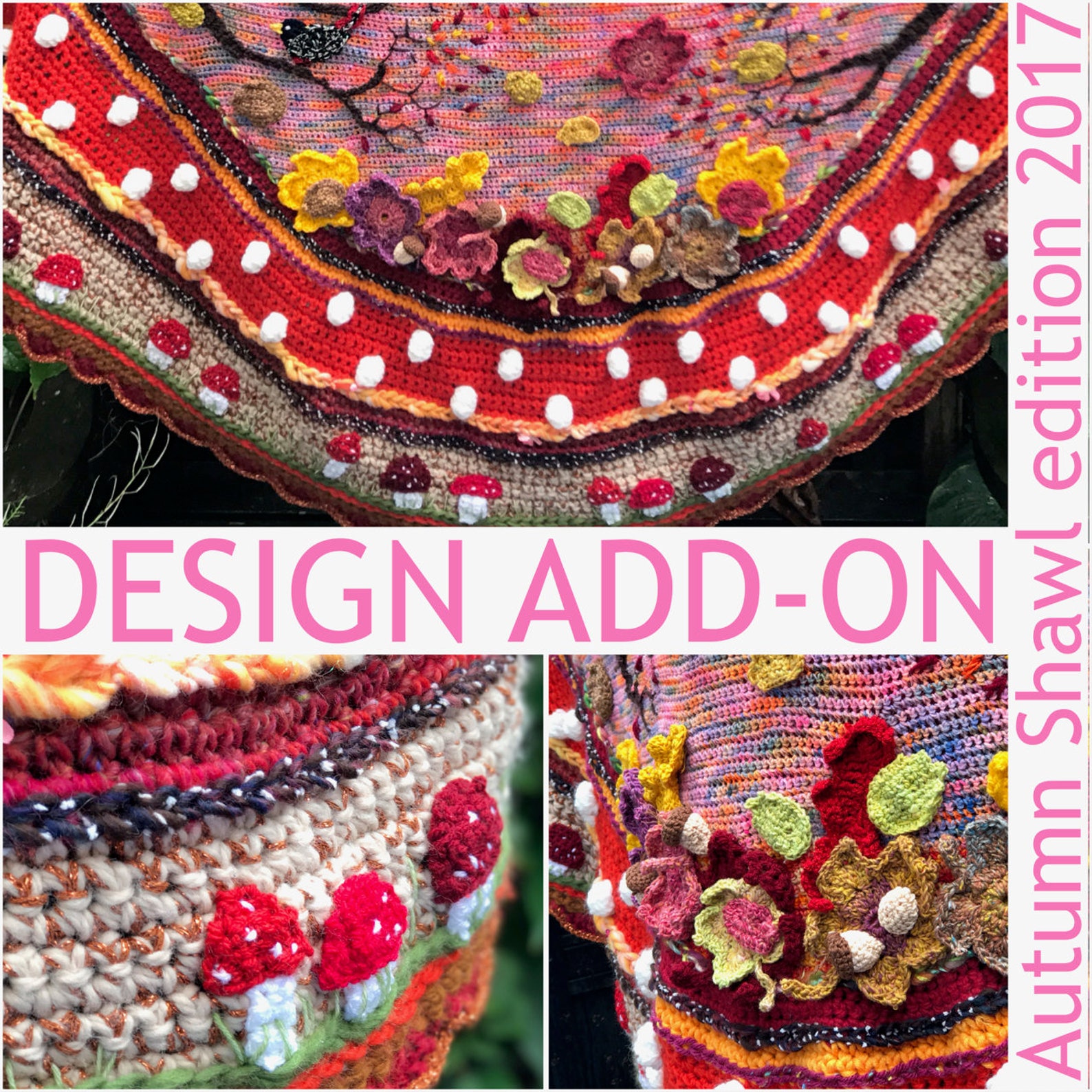 UK/USA Design Add-on Autumn Shawl Edition 2017 polleviewrap | Etsy