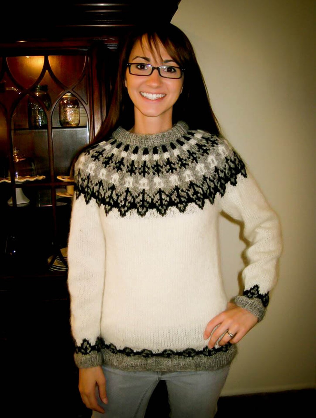 Leaves and Branches Fill This Beautiful Pattern. A Handmade Icelandic ...