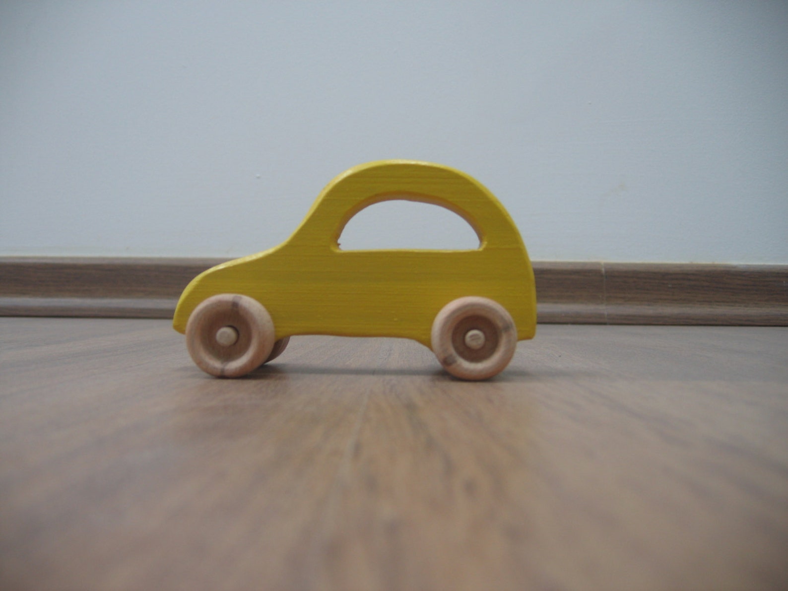 Little Yellow Wooden Toy Car - Etsy UK