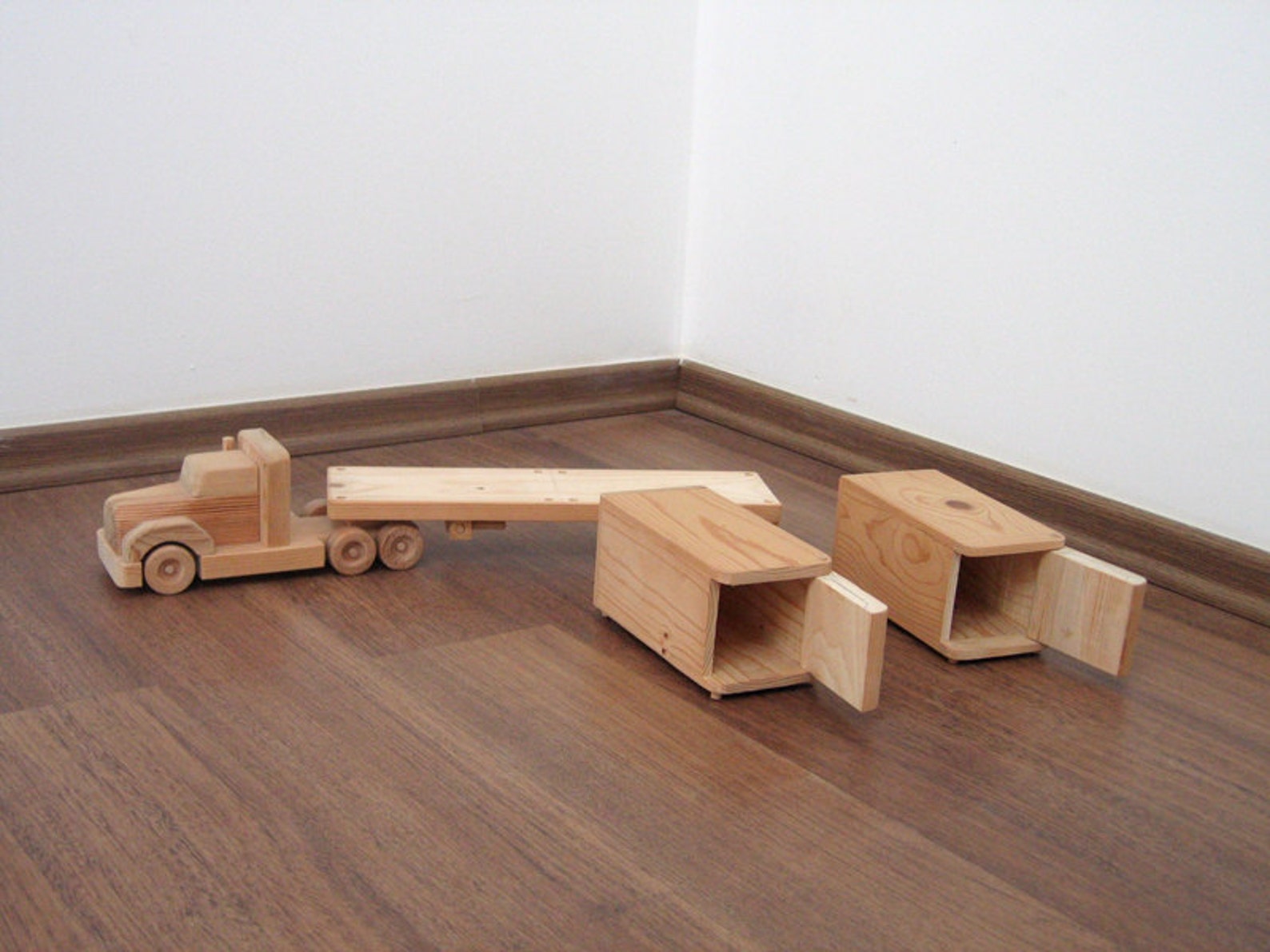 Anton Containers Truck a Wooden Toy With Two Containers - Etsy