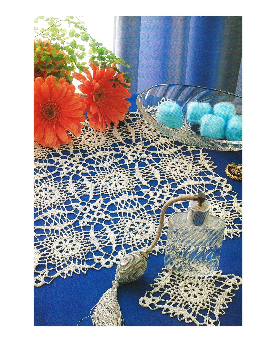 Crochet Square Table Mat and Coaster Doily Pattern - 12 3/4" Square ...