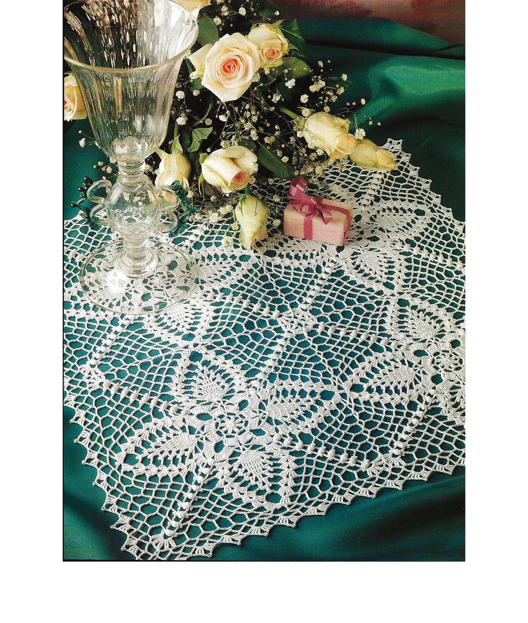 Crochet Square Table Mat Doily Pattern - 14 1/4" Square - "close ...