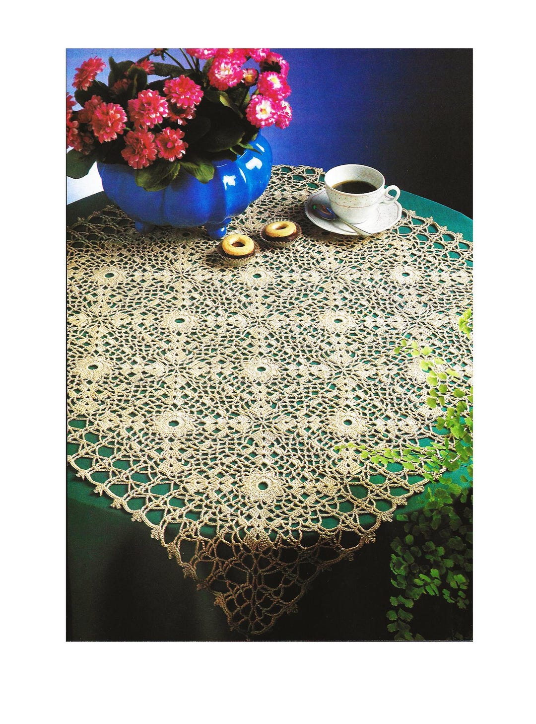 Crochet Square Table Mat Doily Pattern - 22" Square - "elegant Topper ...