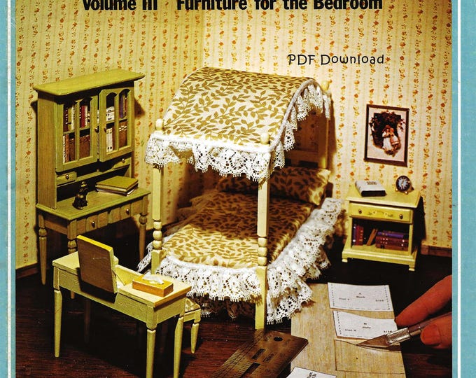 Vintage Miniature Dollhouse Furniture Pattern Book PDF Ebook • Toy Doll ...