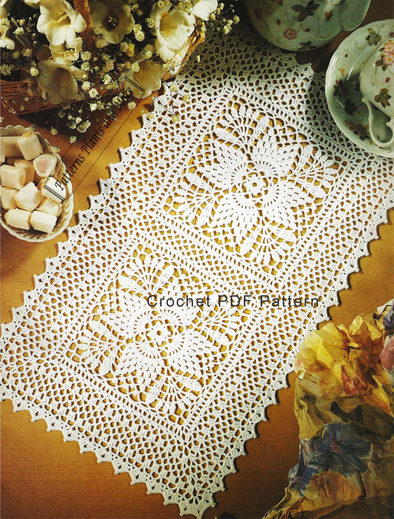 Vintage Crochet Table Mat Runner Doily Pattern Spun Sugar Design ...