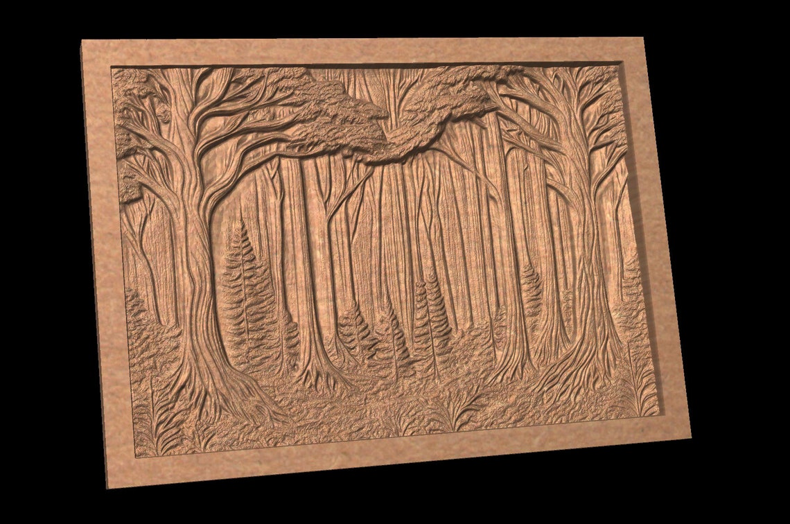 Tree Forest, STL Model, CNC Router, Art, Wall Decor, CNC, Art, Wall Art ...